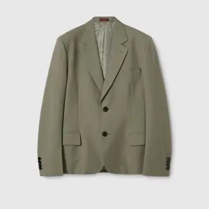 Gucci Single-breasted Dry Wool Jacket - Grey