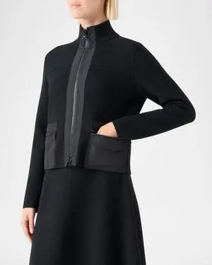 Akris Merino Knit Zip Jacket - Black