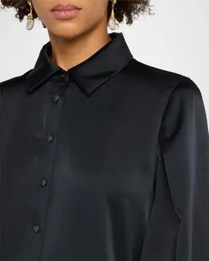 Tanya Taylor Marina Long-sleeve Blouse - Black