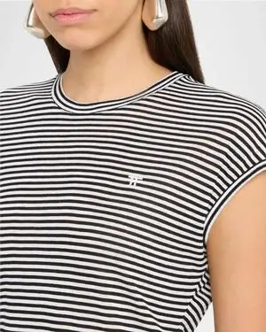 TOM FORD Striped Viscose Cap-sleeve T-shirt - Black