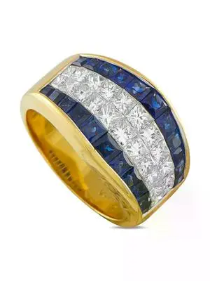 LB EXCLUSIVE 18k Yellow Diamond And Sapphire Ring