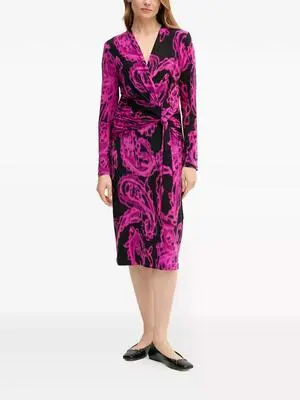 Joseph Ribkoff Paisley-print Tie Midi Dress
