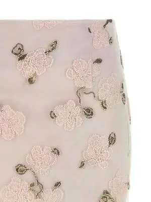 ROTATE BY BIRGER CHRISTENSEN Beaded Floral Pencil Skirt - Pink