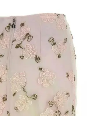 ROTATE BY BIRGER CHRISTENSEN Beaded Floral Pencil Skirt - Pink