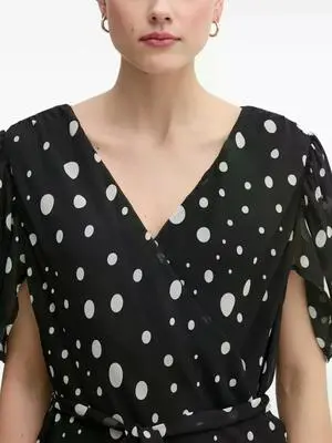 Joseph Ribkoff Polka-dot Midi Wrap Dress