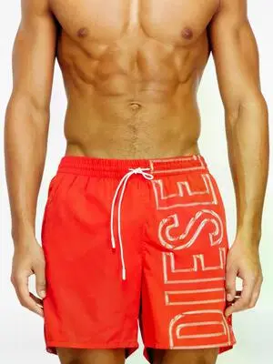DIESEL® Logo Swim Shorts - Red