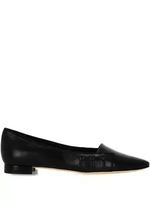 Manolo Blahnik Pointed-toe Ballet Flats With Button Detailing