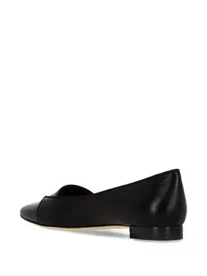 Manolo Blahnik Pointed-toe Ballet Flats With Button Detailing