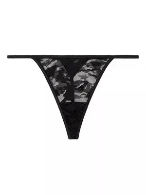 DIESEL Stacy-utlt Lace Logo Thong - Black