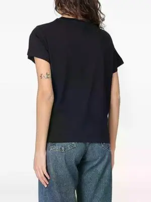 Pinko T-shirt With Embossed Logo - Black