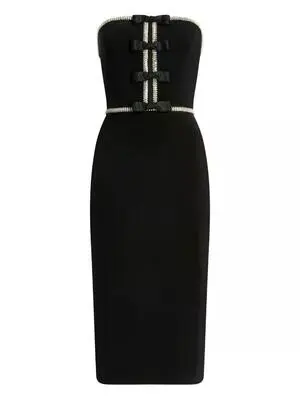 Jenny Packham Odette Bow-embellished Beaded Midi Dress - Black