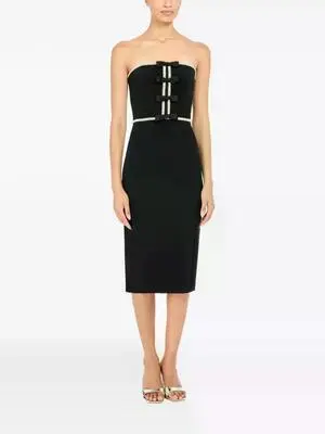 Jenny Packham Odette Bow-embellished Beaded Midi Dress - Black