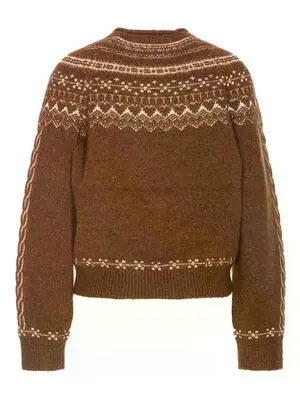 Guest In Residence Patterned Crewneck Sweater
