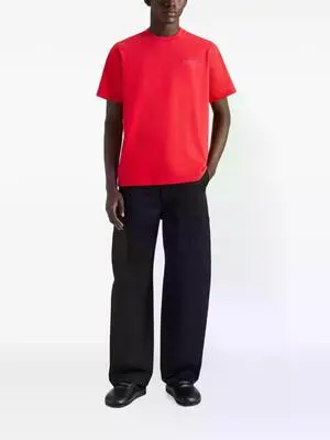 Givenchy T-shirt In Cotton With Paris Gros Grain - Red