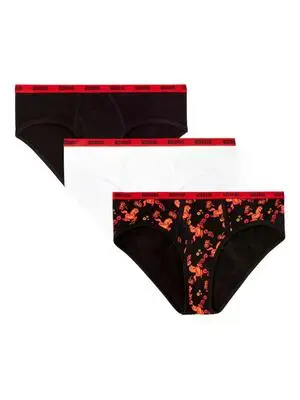 DIESEL® Oxy-gft Logo-waistband Thongs - Black