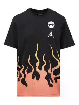 JORDAN X Rui Hachimura Flame-print Logo T-shirt - Black
