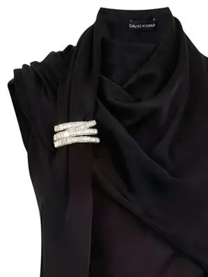 David Koma Brooch Drape Top