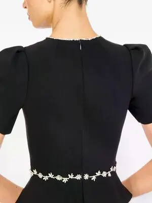 Jenny Packham Jules Floral-embellished Midi Dress - Black