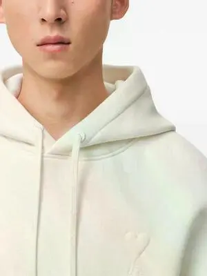 AMI Paris De Coeur Embossed Hooded Sweatshirt - Neutrals