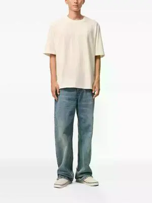 AMI Paris Cotton T-shirt With Embossed De Coeur - Neutrals