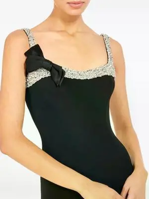 Jenny Packham Lucy Crystal-embellished Bow Midi Dress - Black