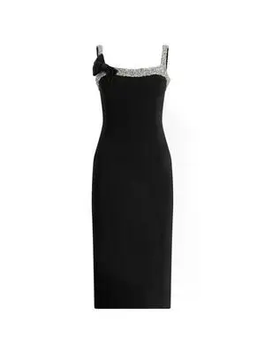 Jenny Packham Lucy Crystal-embellished Bow Midi Dress - Black