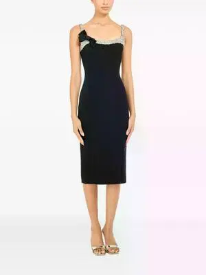 Jenny Packham Lucy Crystal-embellished Bow Midi Dress - Black