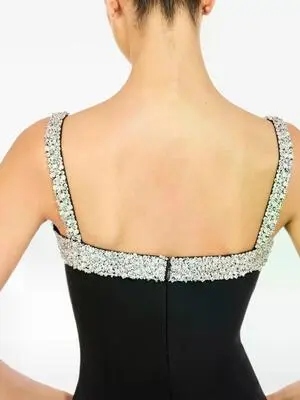 Jenny Packham Lucy Crystal-embellished Bow Midi Dress - Black