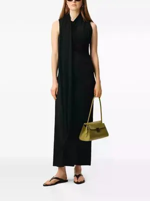 AMI Paris Jersey Maxi Dress With Lavalliere Neck - Black