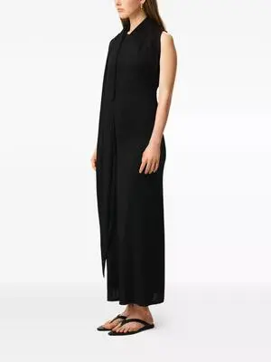 AMI Paris Jersey Maxi Dress With Lavalliere Neck - Black