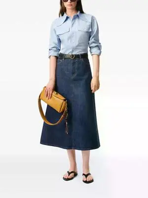 AMI Paris Midi Raw Denim Skirt