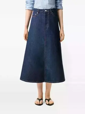AMI Paris Midi Raw Denim Skirt