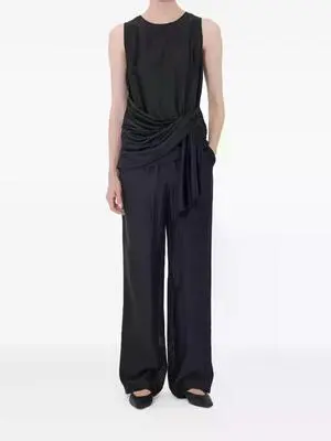 Loulou De Saison Striped Draped Top - Black