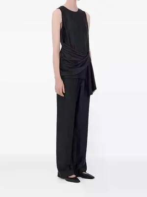 Loulou De Saison Striped Draped Top - Black