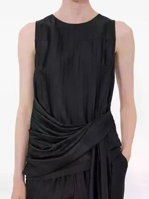 Loulou De Saison Striped Draped Top - Black