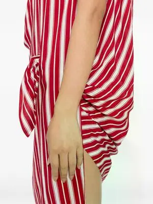 BLAKLACE Striped One-shoulder Mini Dress - Red