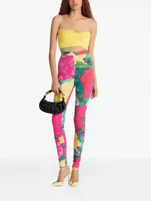 Balmain Floral-print Leggings - Pink