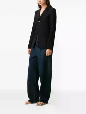 AMI Paris Wool Single-breasted Fitted Jacket - Black