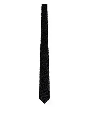 FURSAC Leopard-pattern Cotton Tie - Black
