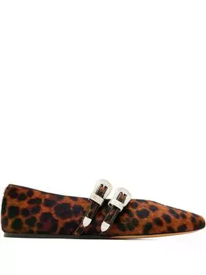 Le Monde Beryl Claudia Buckle-strap Ballet Flats - Brown