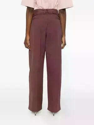 Attico Buckle-detail Pleated Trousers - Red