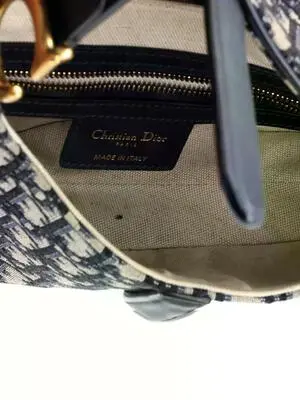 Dior Saddle Oblique Canvas Medium Shoulder Bag With Strap - Blue