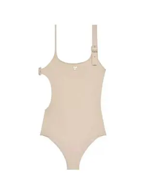 COURREGES Buckle Cut-out One-piece Swimsuit - Neutrals