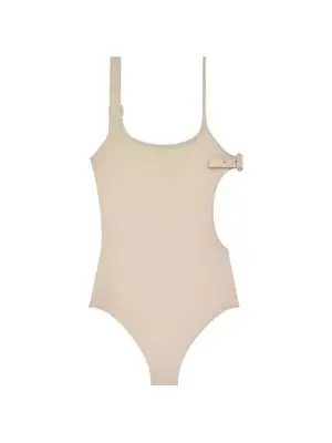 COURREGES Buckle Cut-out One-piece Swimsuit - Neutrals