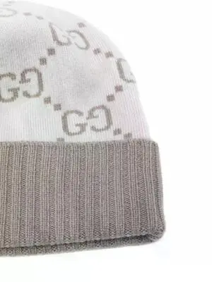 Gucci Gg-pattern Beanie - Grey