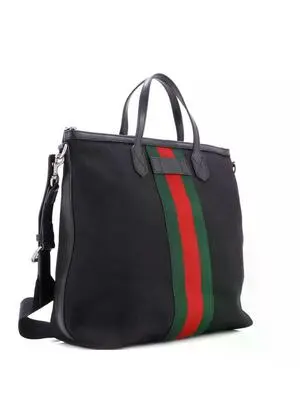 Gucci Web Zip Techno Canvas Medium Tote Bag