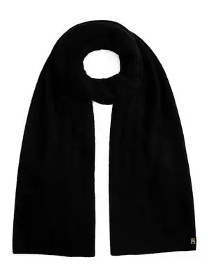 Tommy Hilfiger Cable-knit Logo Scarf - Black