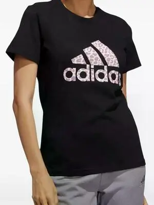 Adidas Leopard-print Logo T-shirt