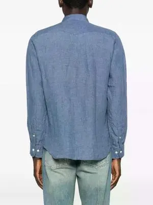 Hartford Pocket Linen Shirt - Blue