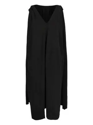 Rick Owens Caped V-neck Jumpsuit - Black